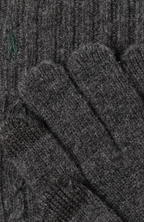 Polo Ralph Lauren Cable Merino Wool Blend Gloves - Barclay Grey Heather