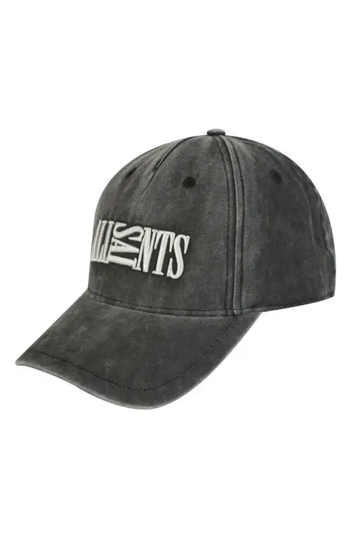 Allsaints Oppose Logo Baseball Cap - Washed Black | Editorialist display picture 2