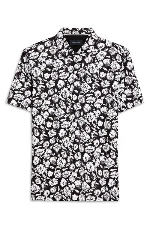 Bugatchi Digital Print Polo - Black