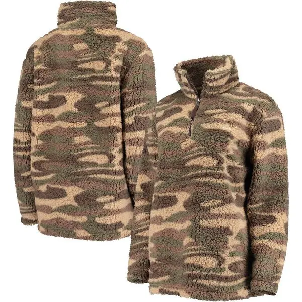 G-III 4HER BY CARL BANKS Los Angeles Dodgers Sherpa Quarter-zip Jacket - Camo