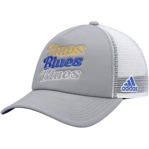 Adidas St. Louis Blues Foam Trucker Snapback Hat - Gray