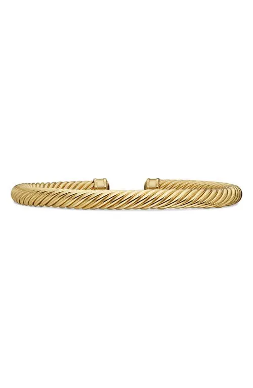 David Yurman 18k Gold Cable Cuff Bracelet - 18k Yellow Gold