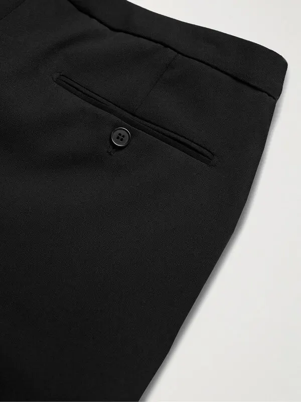 Saint Laurent Slim-fit Grain De Poudre Trousers - Black