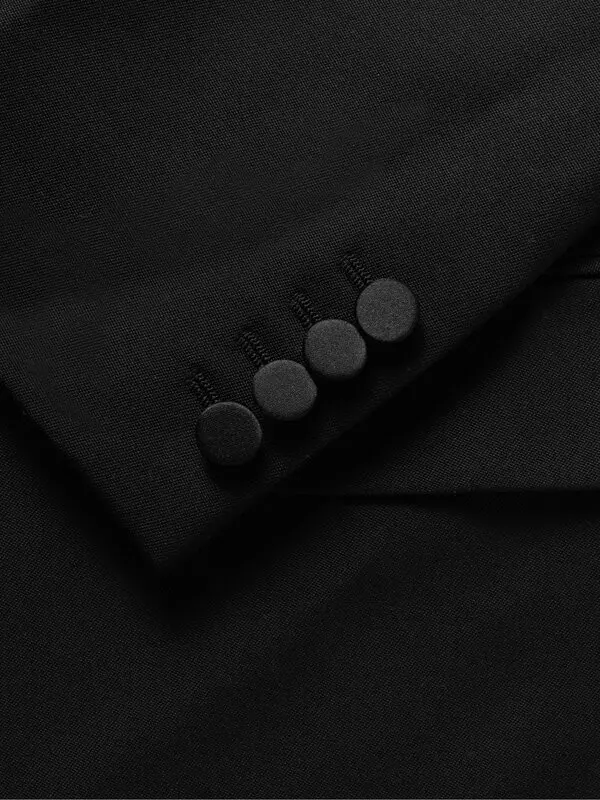 Saint Laurent Slim-fit Satin-trimmed Wool Blazer - Black