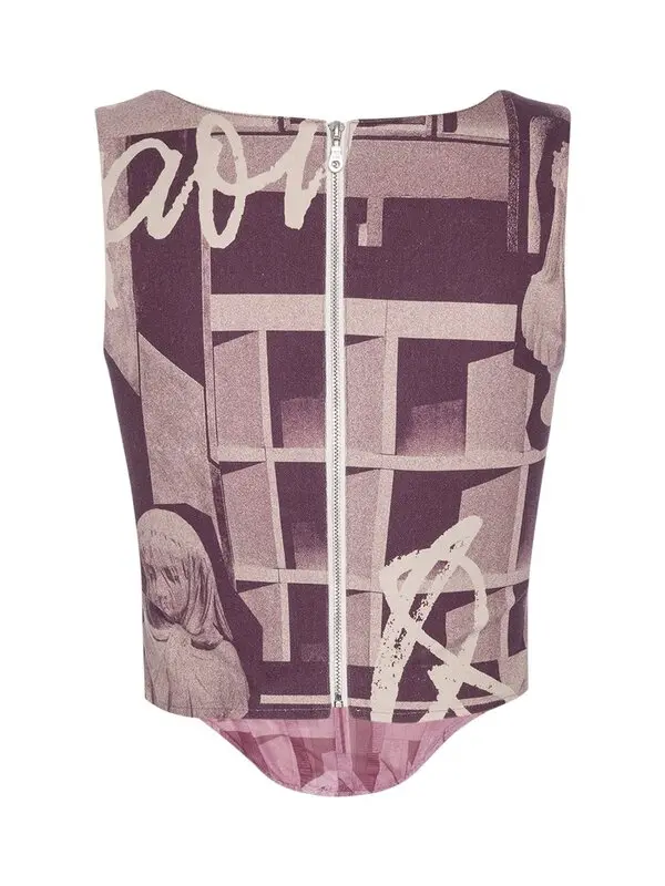 Miaou Campbell Printed Cotton Corset