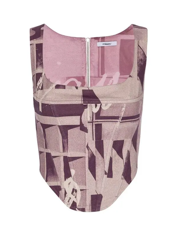 Miaou Campbell Printed Cotton Corset