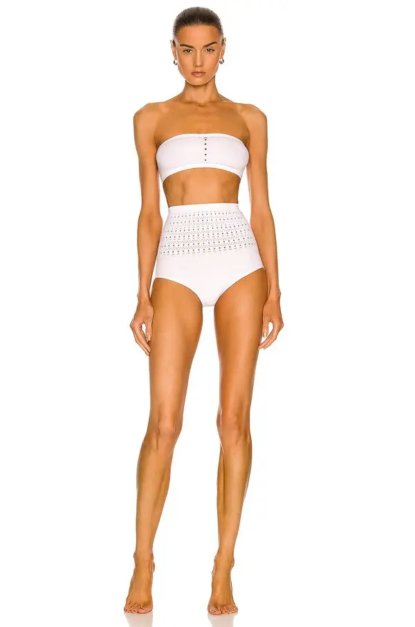 Alaïa Seamless Perforated Bikini Set - Blanc Optique