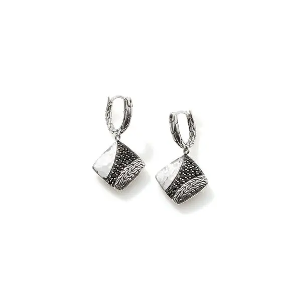 John Hardy Carved Chain Drop Earrings Pav