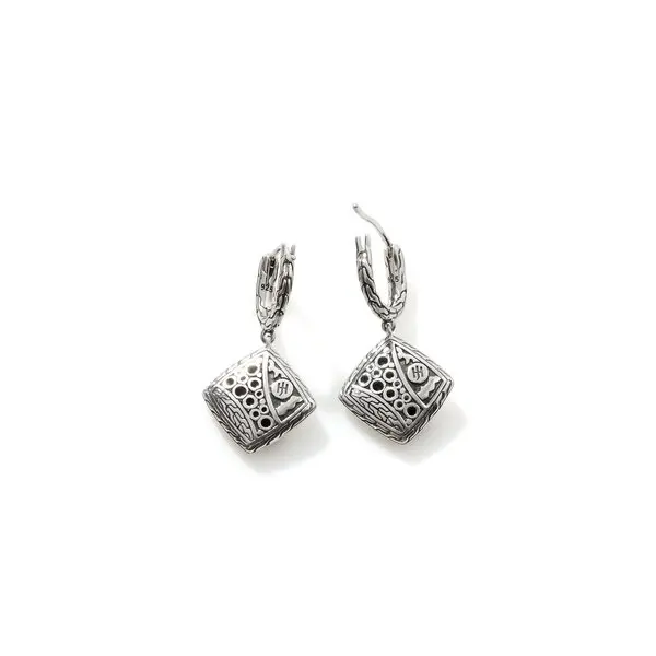 John Hardy Carved Chain Drop Earrings Pav