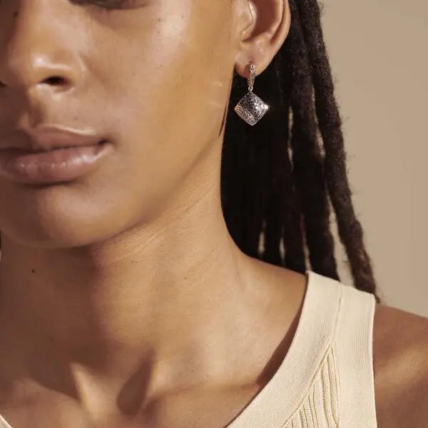 John Hardy Carved Chain Drop Earrings Pav