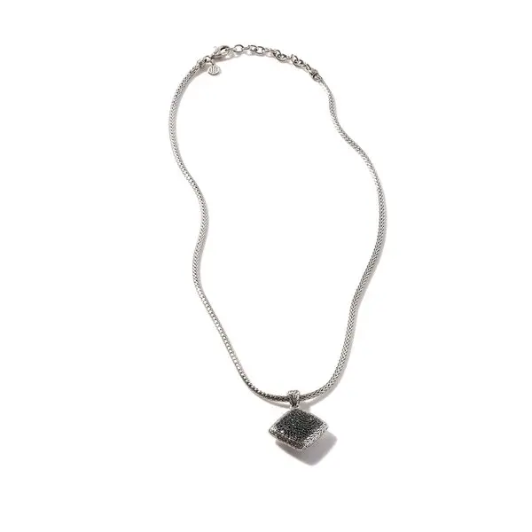 John Hardy Carved Chain Pendant Necklace Pav