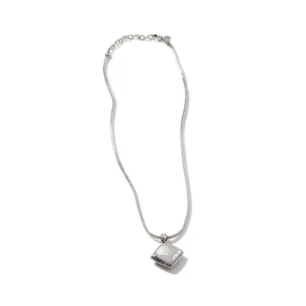 John Hardy Carved Chain Pendant Necklace Pav