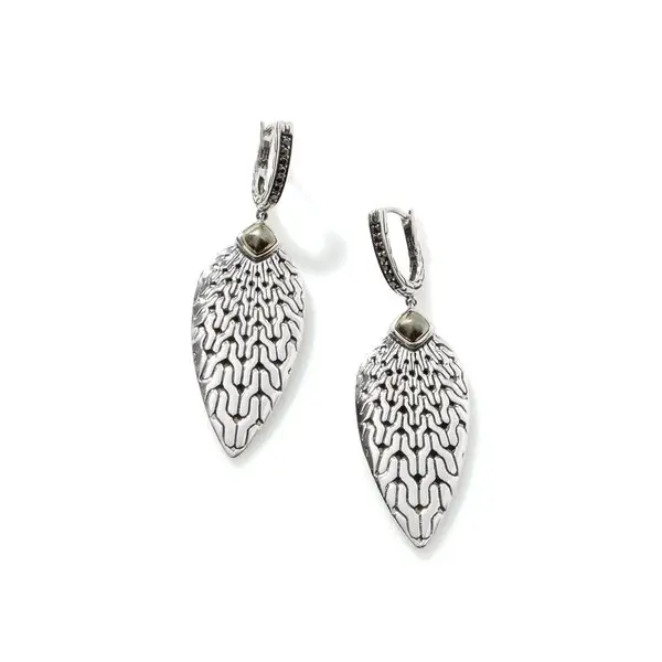 John Hardy Carved Chain Drop Earrings Pav