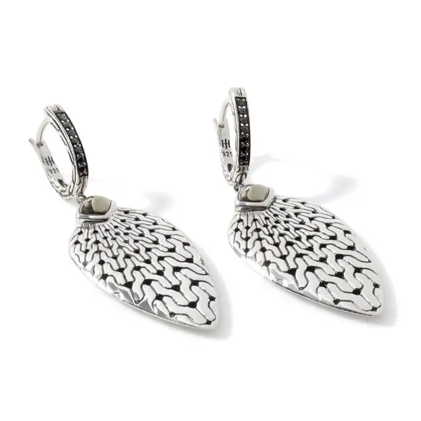 John Hardy Carved Chain Drop Earrings Pav