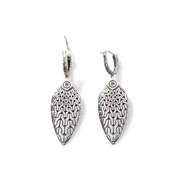 John Hardy Carved Chain Drop Earrings Pav