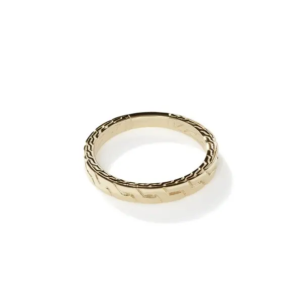 John Hardy Carved Chain Band Ring Slim
