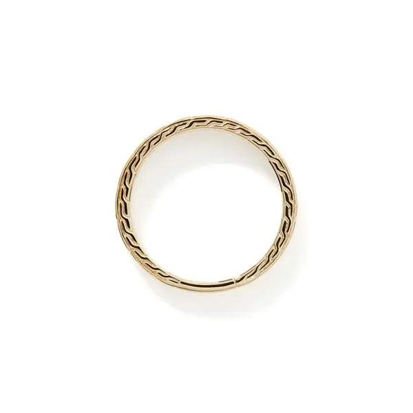 John Hardy Carved Chain Band Ring Slim