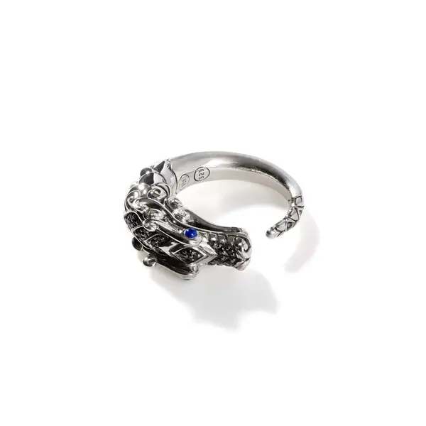 John Hardy Naga Ring With Black Spinel And Lapis Lazuli