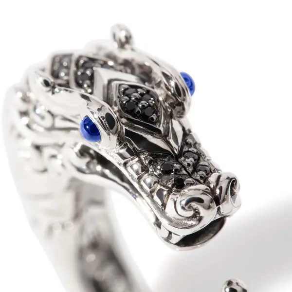 John Hardy Naga Ring With Black Spinel And Lapis Lazuli