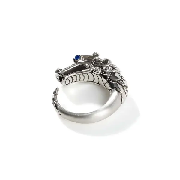 John Hardy Naga Ring With Black Spinel And Lapis Lazuli