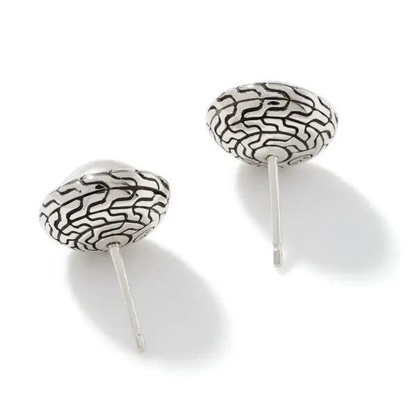 John Hardy Pearl Stud Earrings - Sterling Silver