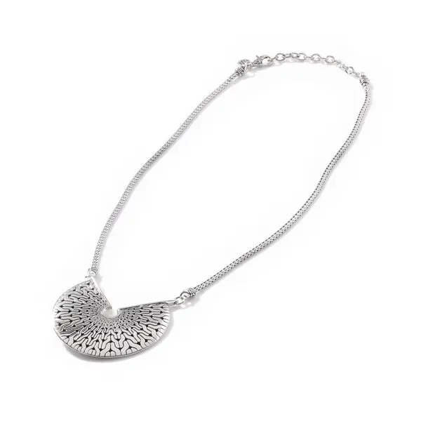 John Hardy Carved Chain Pendant Necklace - Silver