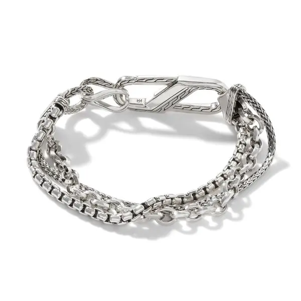 John Hardy Remix Carabiner Triple Row Chain Bracelet