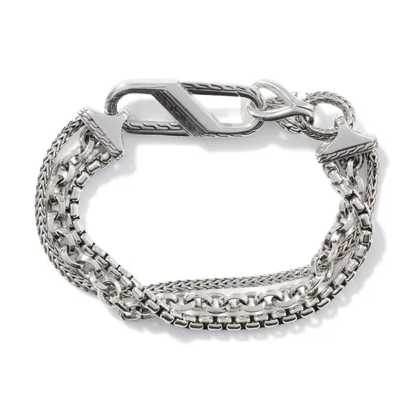 John Hardy Remix Carabiner Triple Row Chain Bracelet