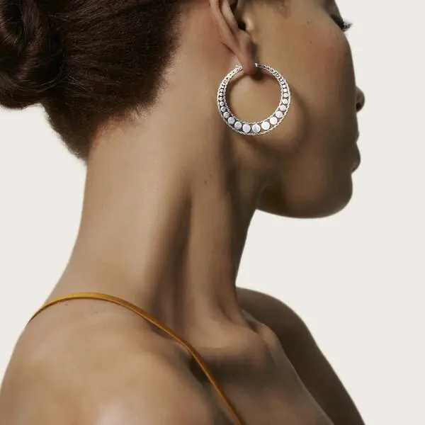 John Hardy Dot Hoop Earrings