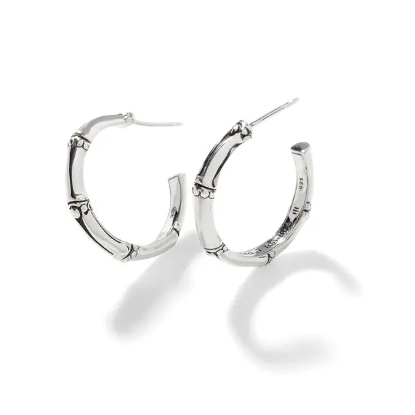 John Hardy Bamboo J Hoop Earrings Small