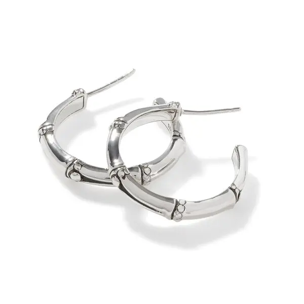 John Hardy Bamboo J Hoop Earrings Small