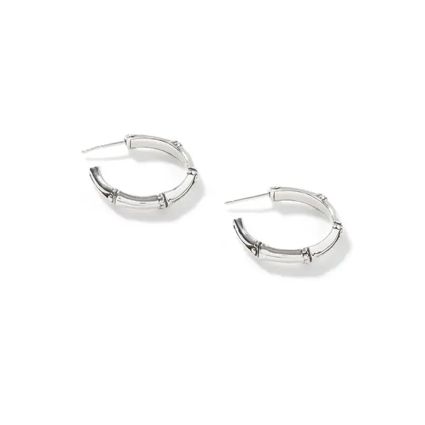 John Hardy Bamboo J Hoop Earrings Small