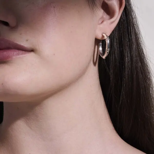 John Hardy Bamboo J Hoop Earrings Small