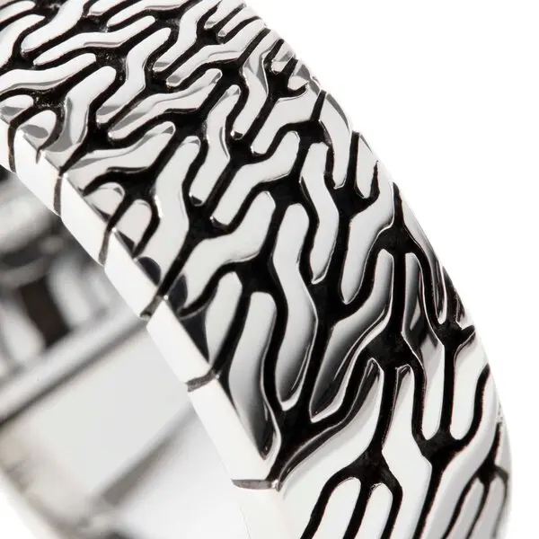 John Hardy Carved Chain Band Ring