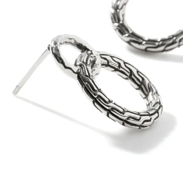 John Hardy Carved Chain Interlink Stud Earrings