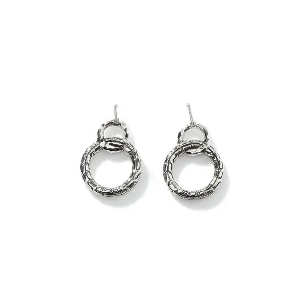 John Hardy Carved Chain Interlink Stud Earrings