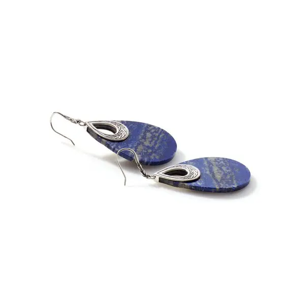 John Hardy Carved Chain Teardrop Earrings