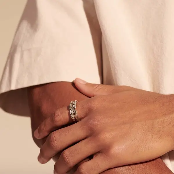 John Hardy Carved Asli Chain Ring