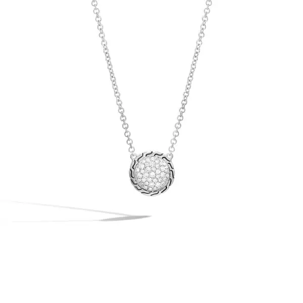 John Hardy Carved Chain Necklace Diamonds