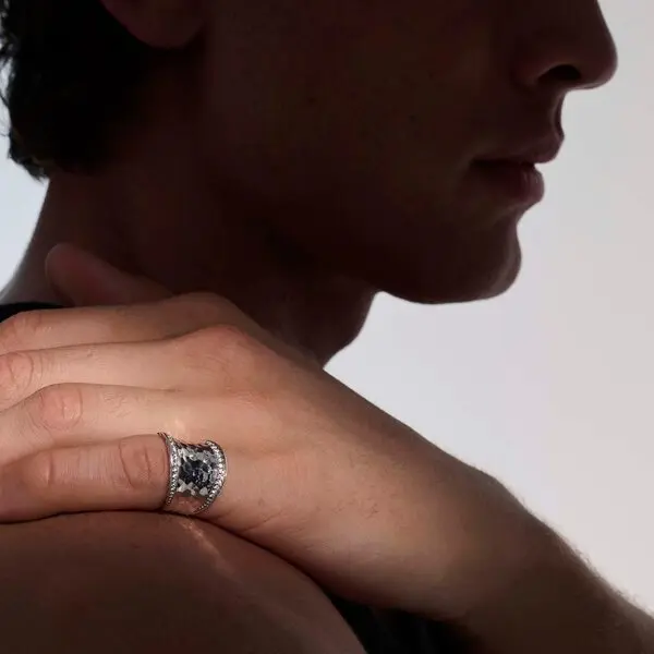 John Hardy Palu Saddle Ring With Diamonds