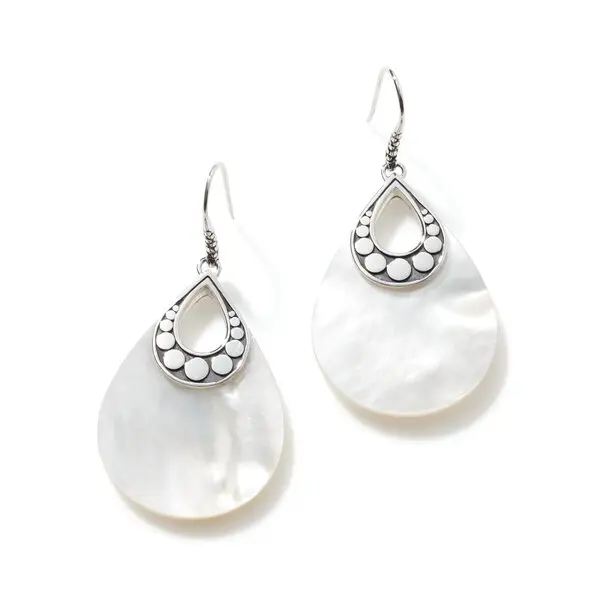 John Hardy Dot Drop Earrings Pearl