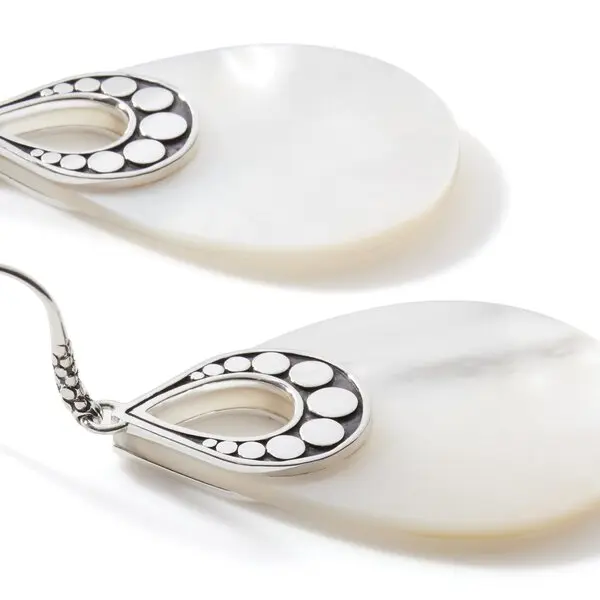 John Hardy Dot Drop Earrings Pearl