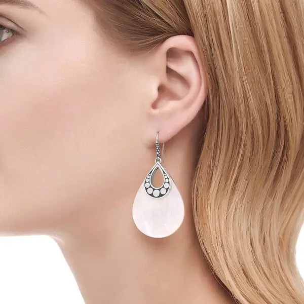 John Hardy Dot Drop Earrings Pearl