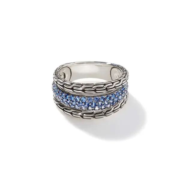 John Hardy Carved Multiband Ring Pav