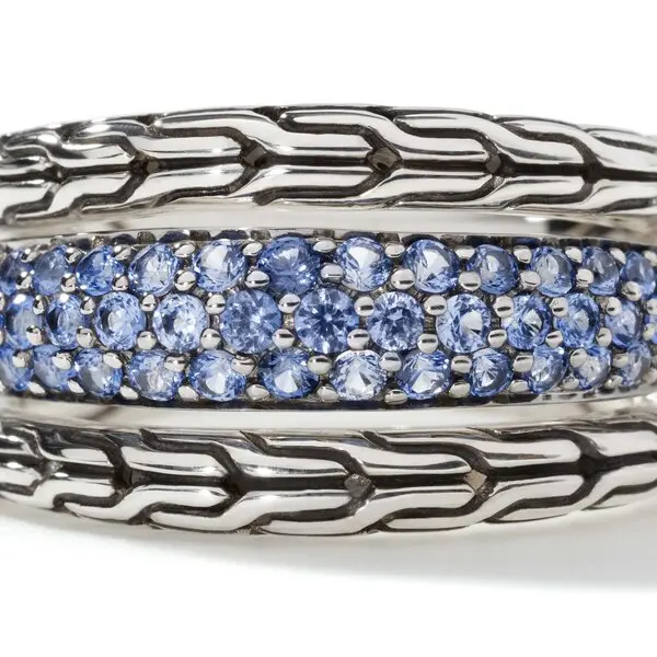 John Hardy Carved Multiband Ring Pav
