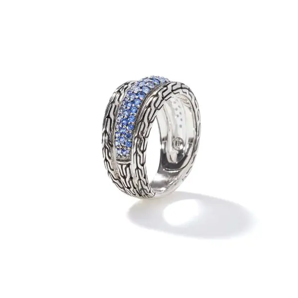 John Hardy Carved Multiband Ring Pav