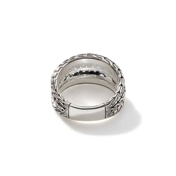 John Hardy Carved Multiband Ring Pav