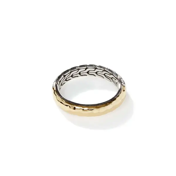 John Hardy Carved Chain Palu Ring Gold, Slim - Silver