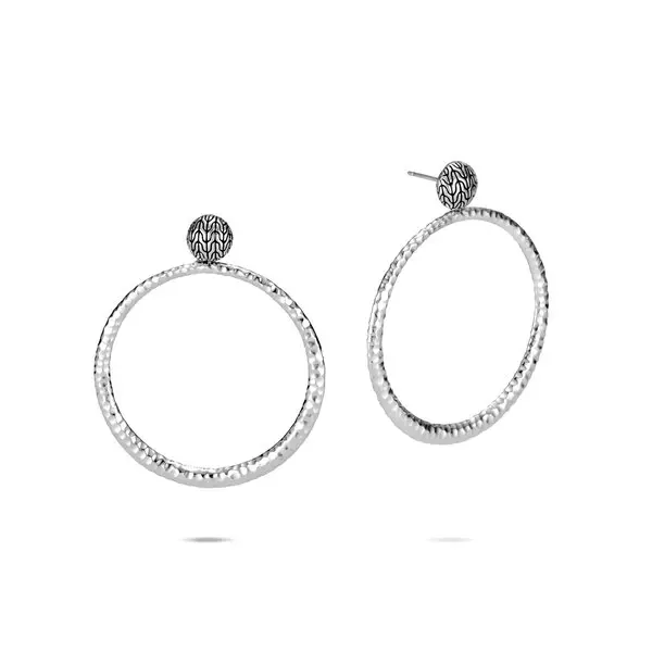 John Hardy Classic Chain Hammered Round Earrings