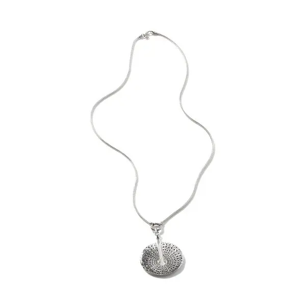 John Hardy Carved Chain Pendant Necklace - Silver